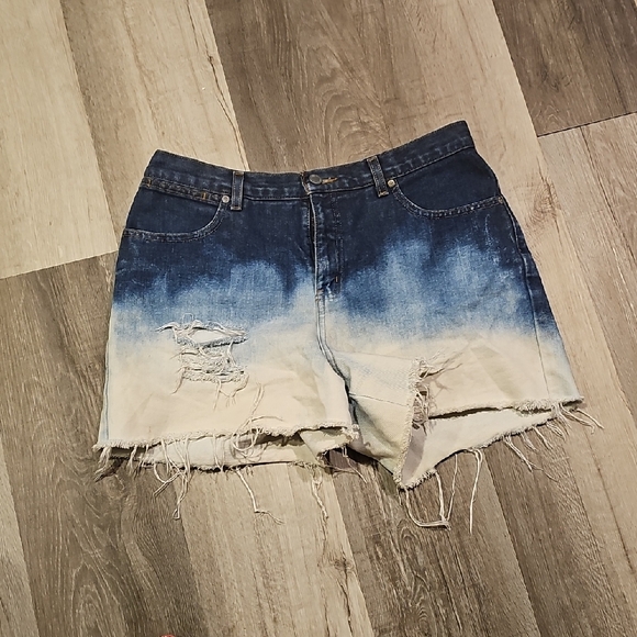 Ny Jeans | Shorts | Blue And White Jean Shorts With Distressed Frayed ...